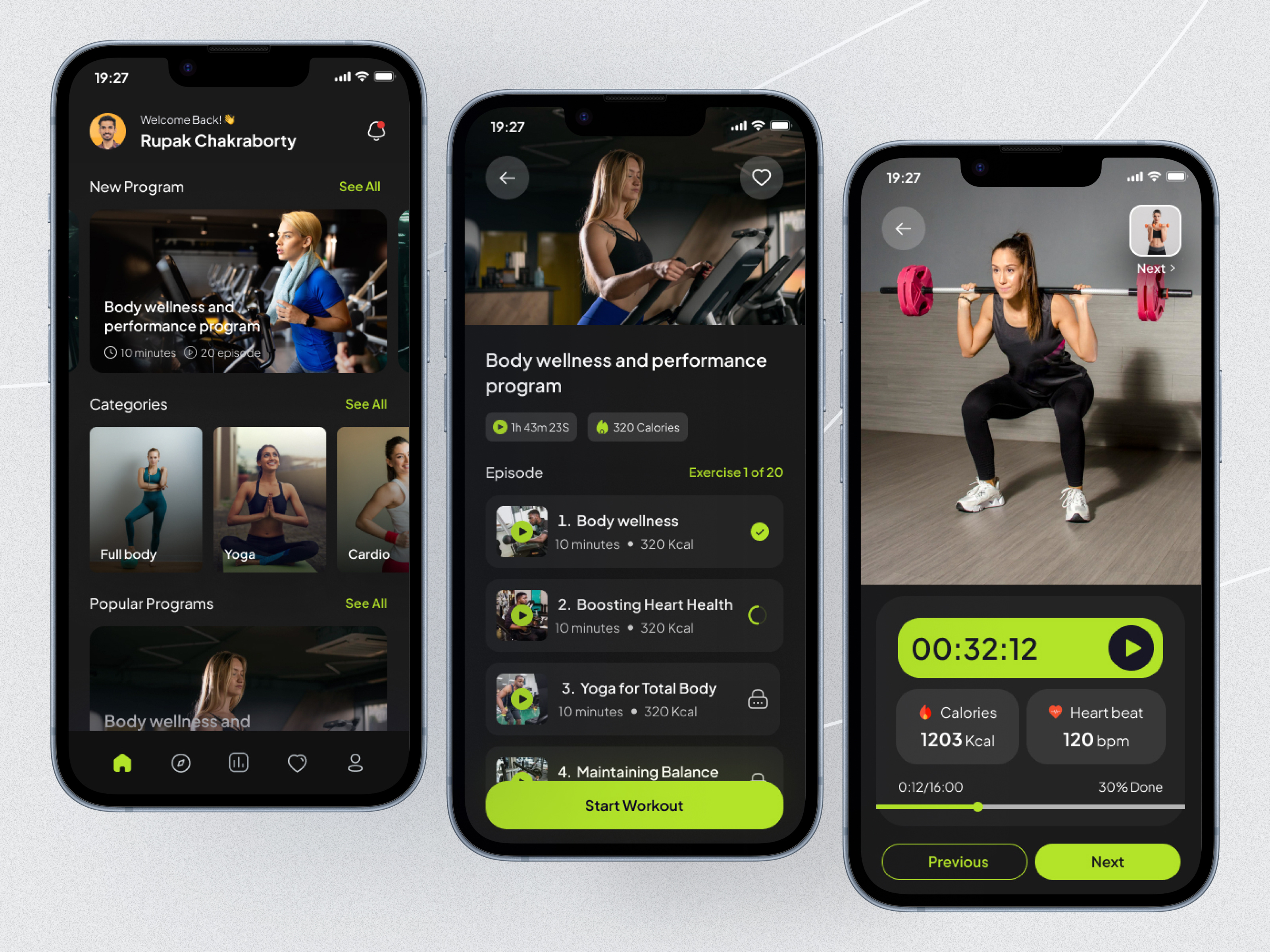 Fitness Mobile App Design by Rupak Chakraborty on Dribbble
