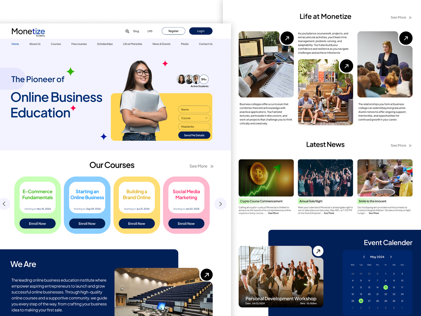 Educational Website Landing Page by Minindu Thiranjaya on Dribbble
