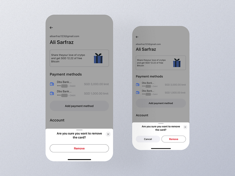 Delete Card Screen UI designs, themes, templates and downloadable ...