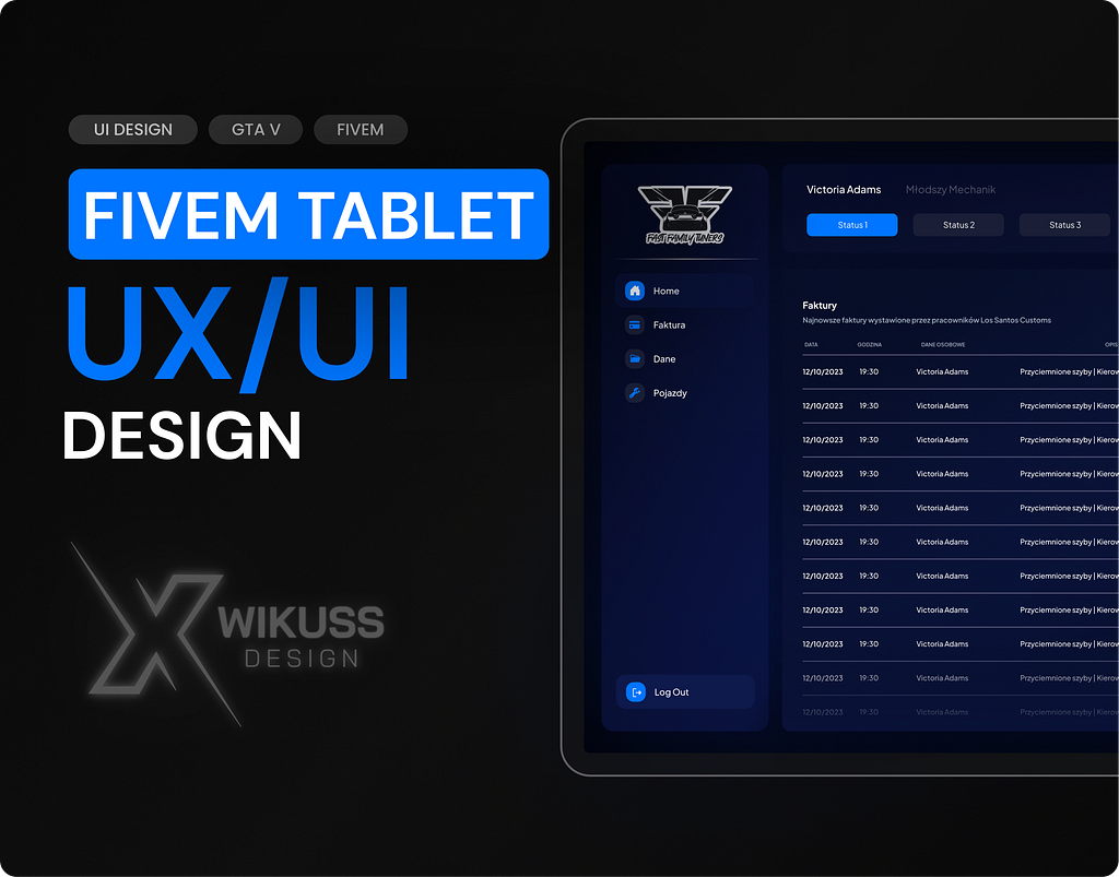 Fivem/GTA V Mechanic Tablet by xWikuss on Dribbble