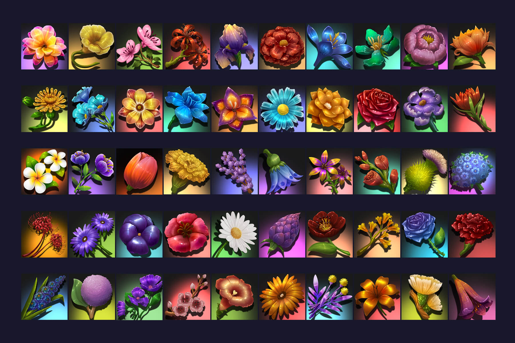 RPG Flower Game Icons by 2D Game Assets on Dribbble