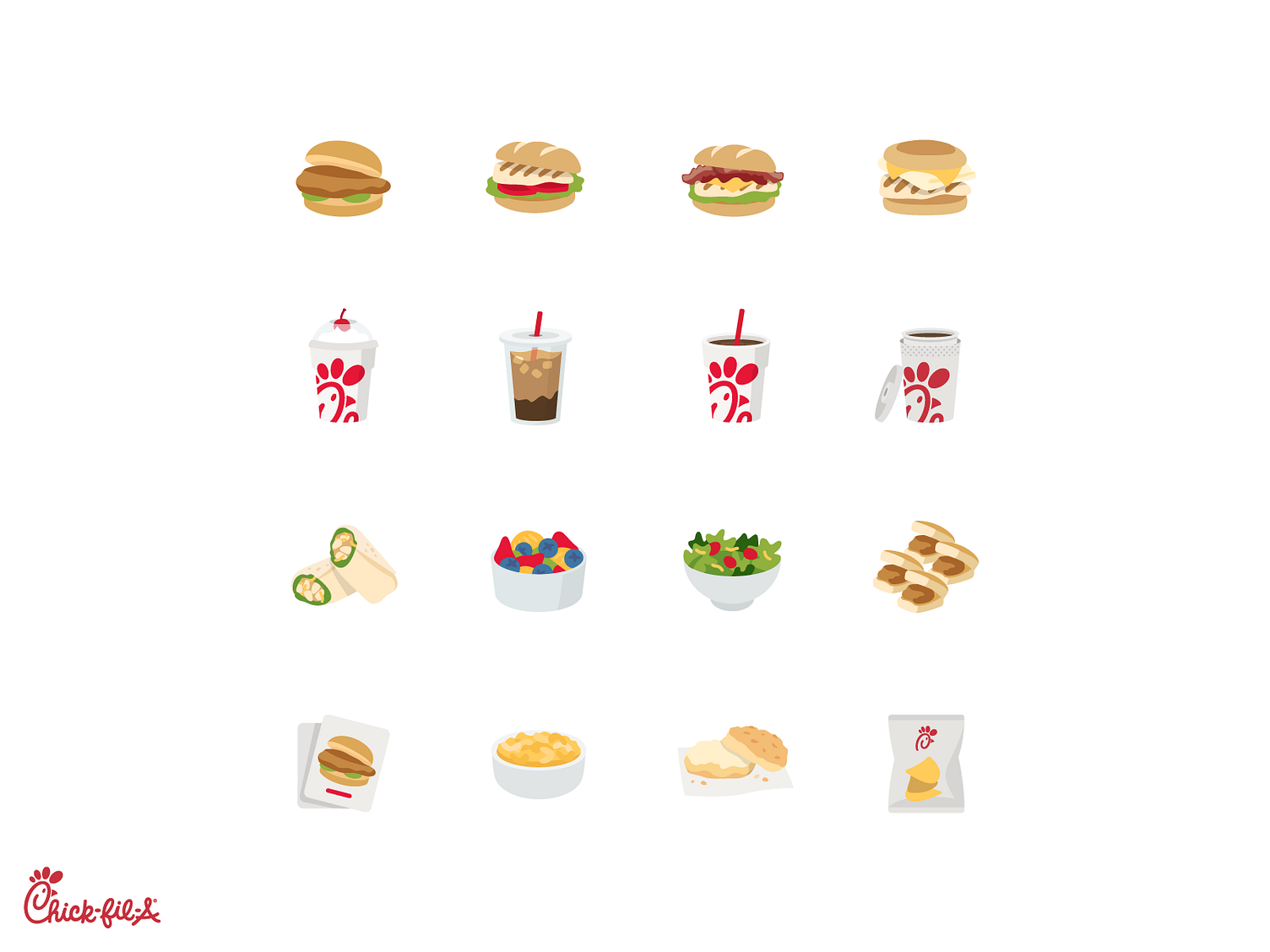 Chick-fil-a Iconography by Zach Roszczewski on Dribbble
