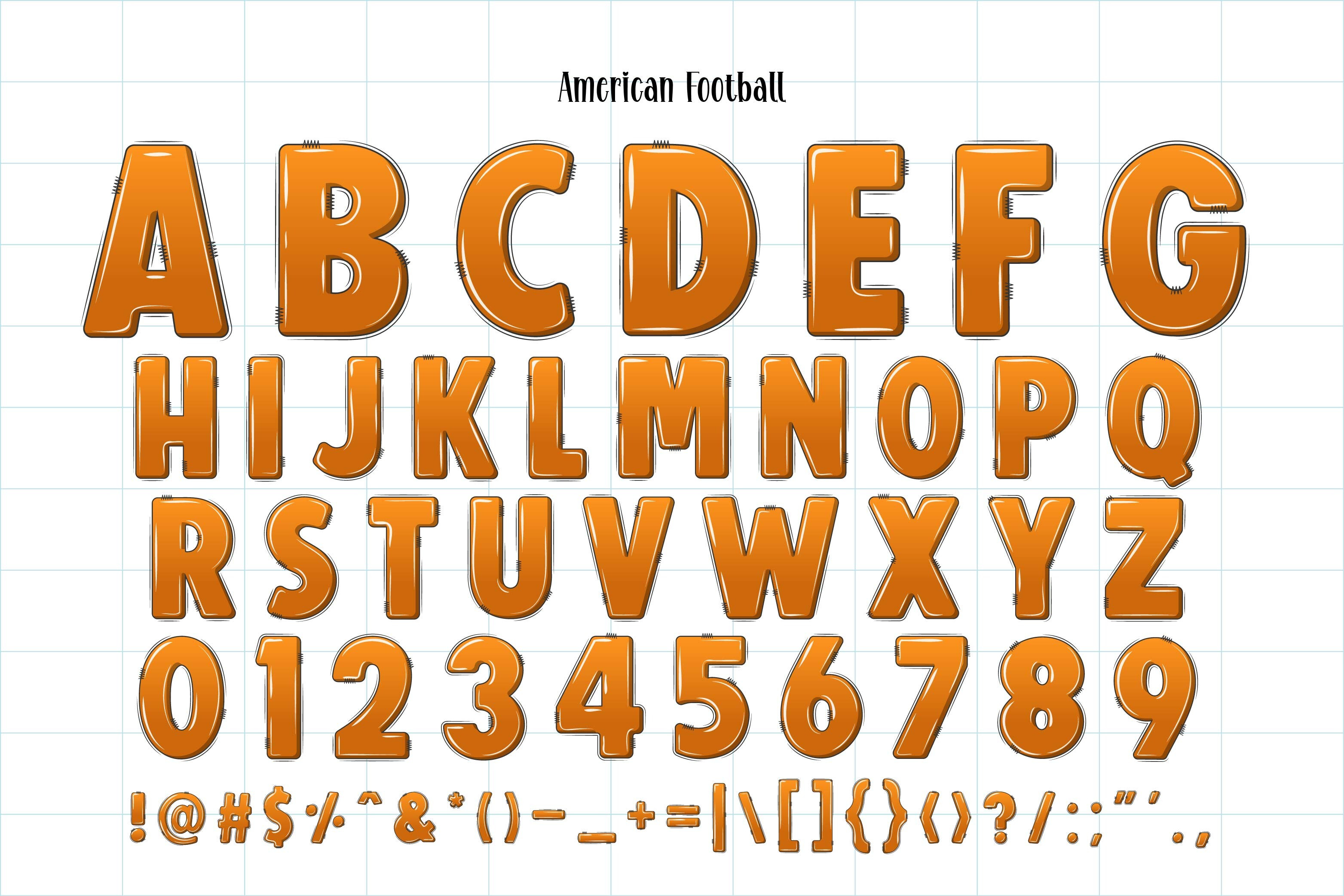 American Football Font - Doodle alphabet - Football season SVG by ...