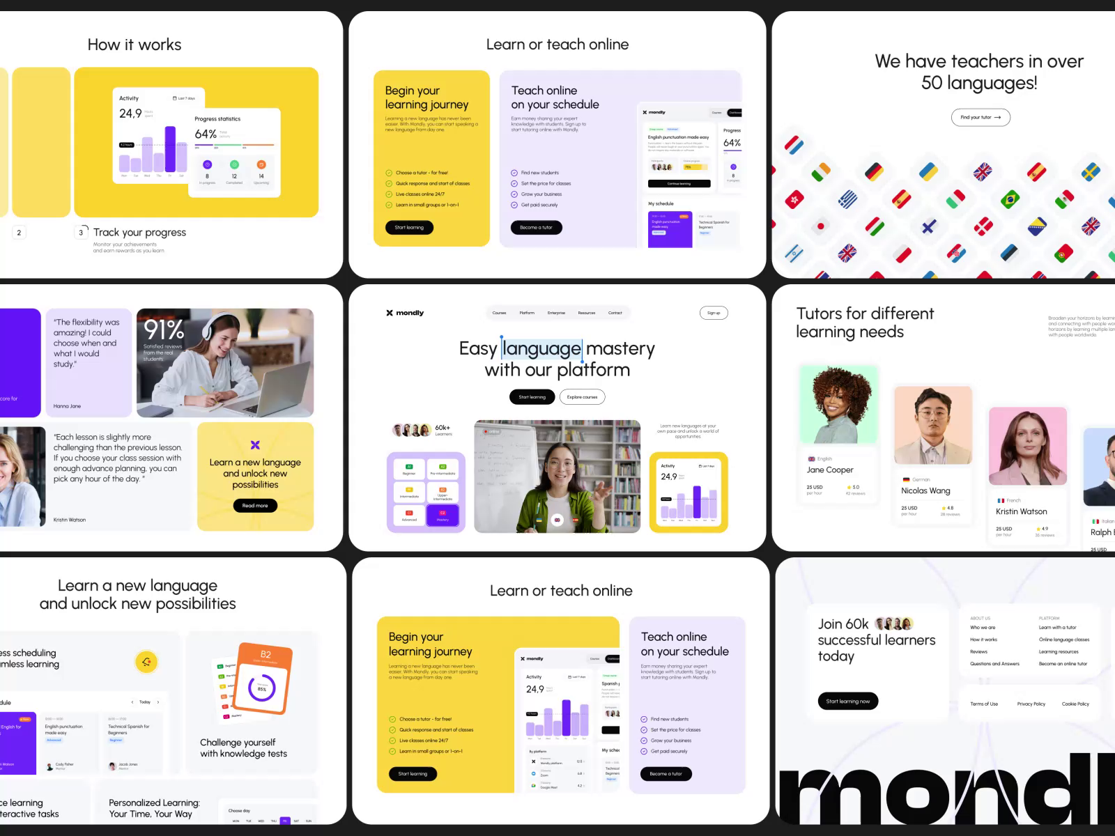 Mondly - Website design for a language learning platform by Outcrowd on Dribbble