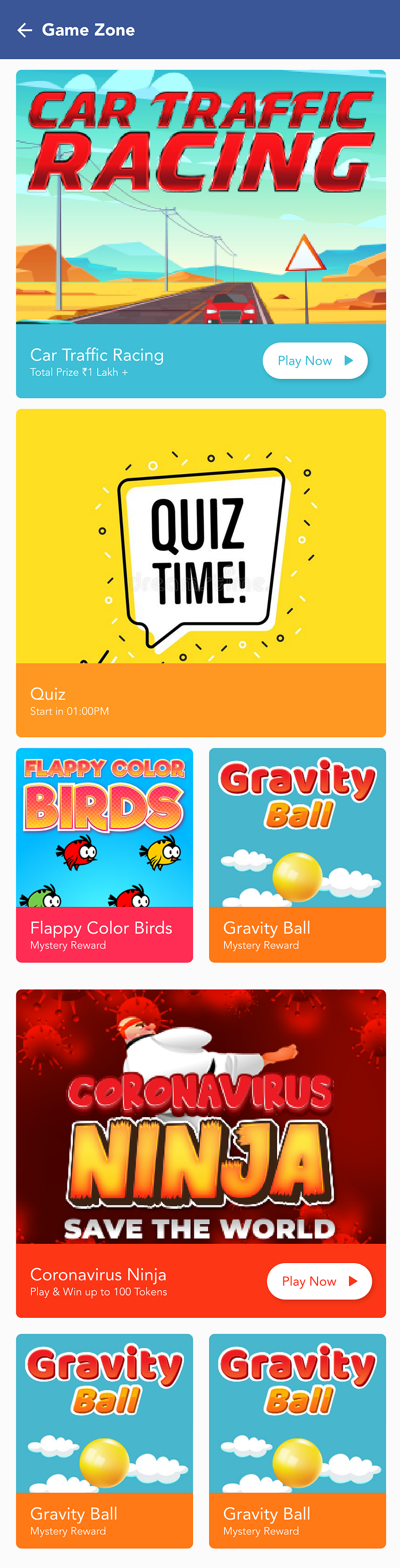 Gamezone UI by Creative Prakash on Dribbble