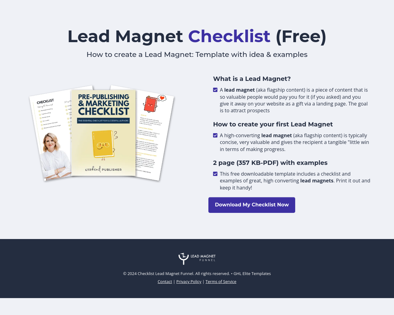Checklist Lead Magnet Funnel Template for GoHighLevel by Radhakrishnan ...