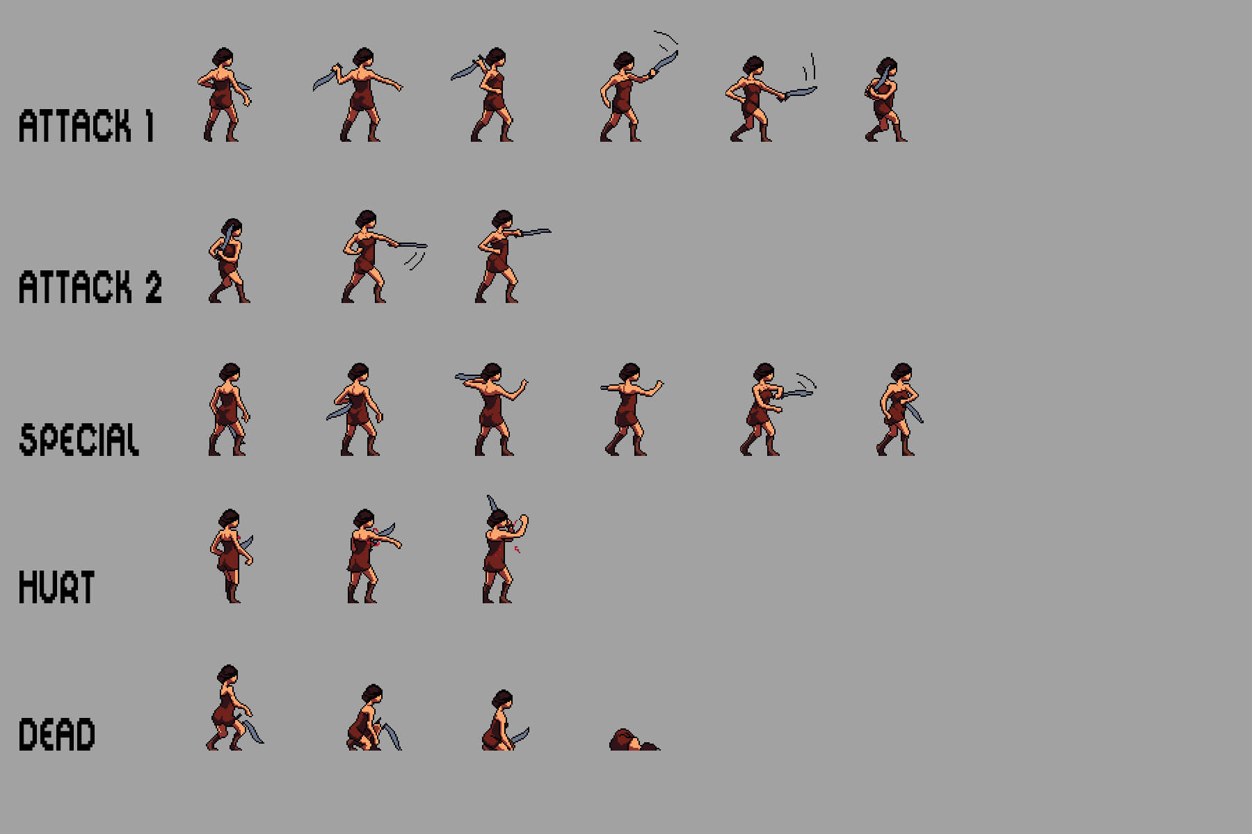 Amazon Woman Sprite Sheets Pixel Art by 2D Game Assets on Dribbble