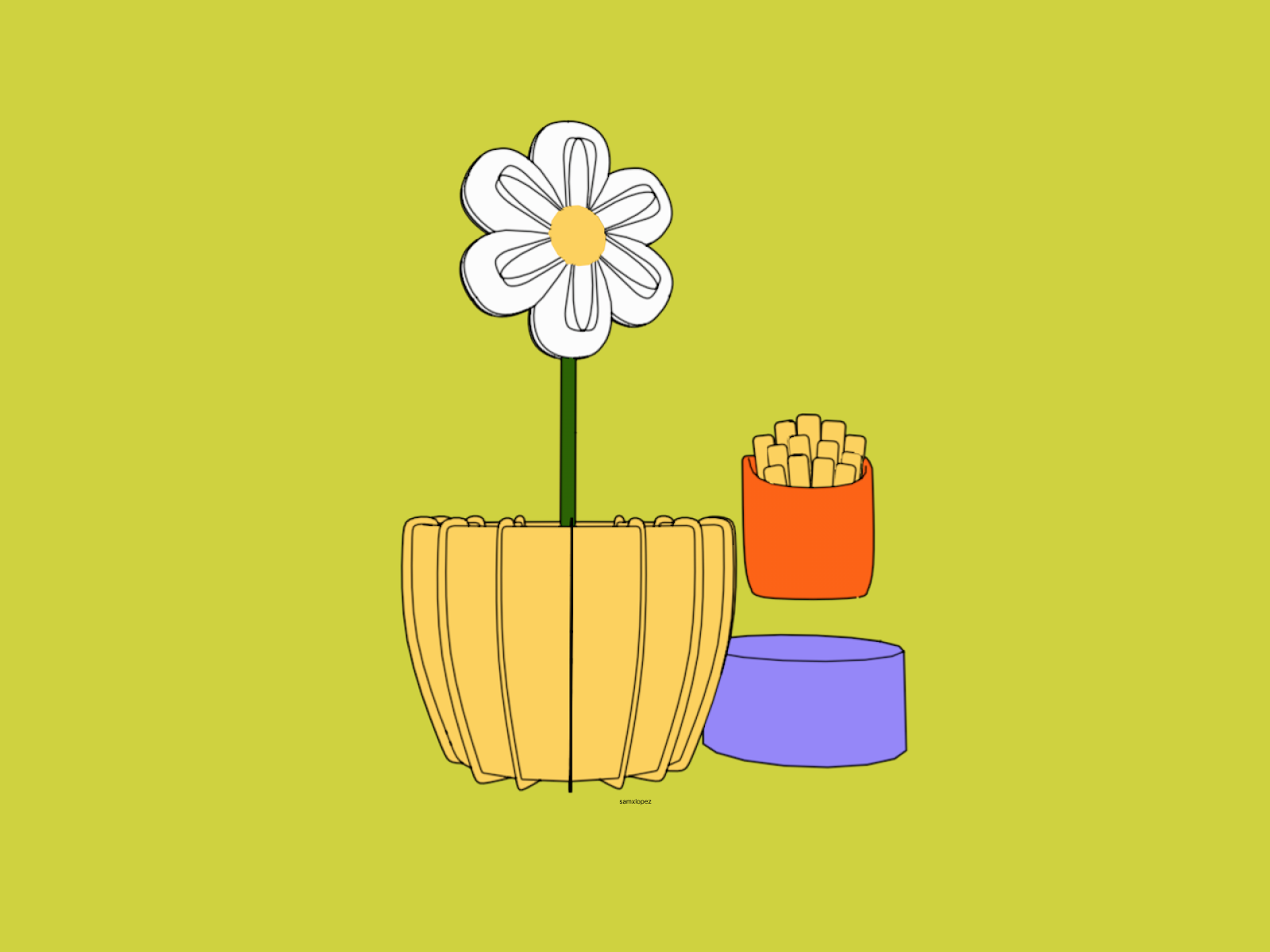 flower and fries by Samantha Lopez on Dribbble