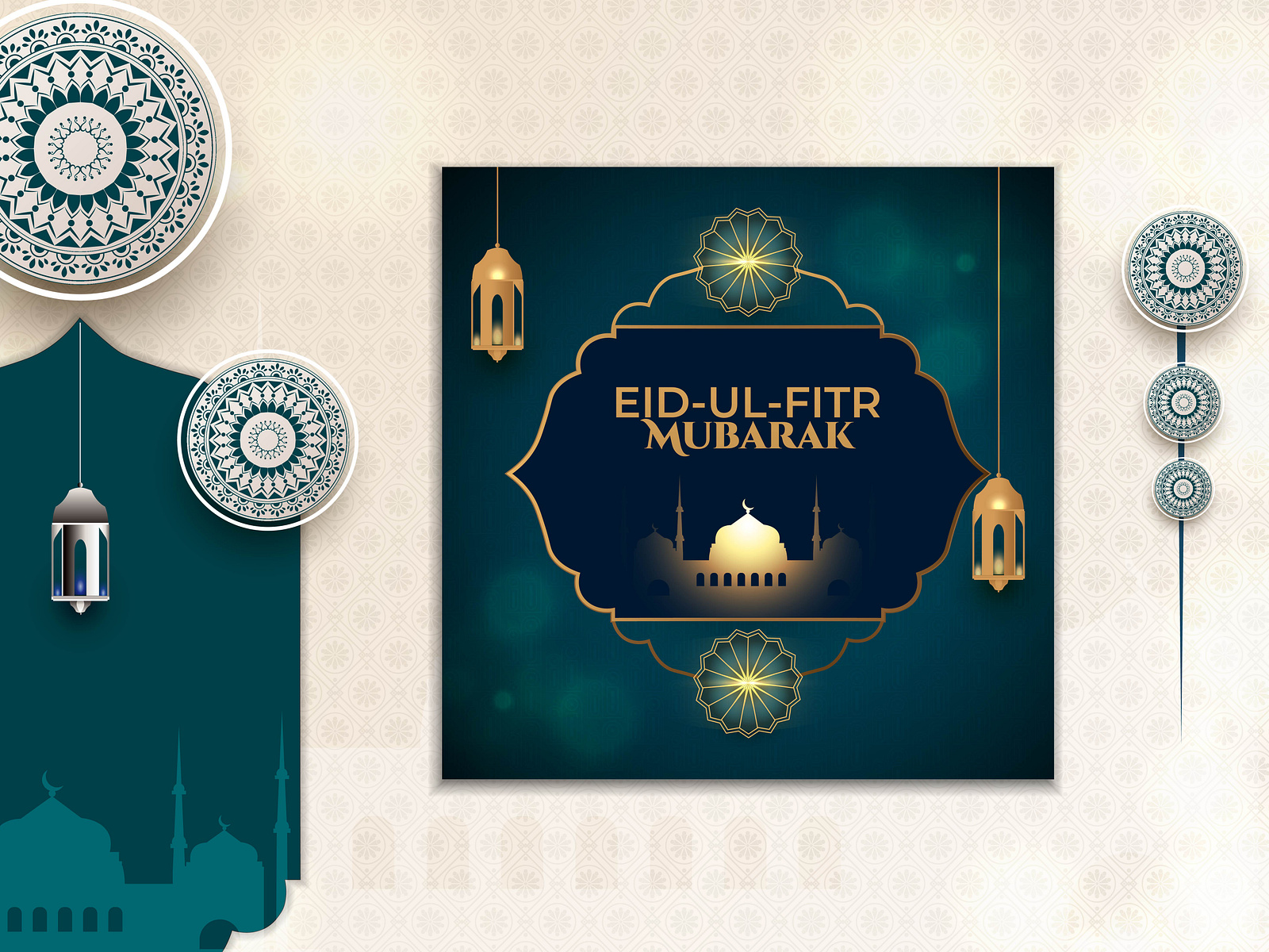 Eid Card Or Social Media Post Design by Graph Whale on Dribbble