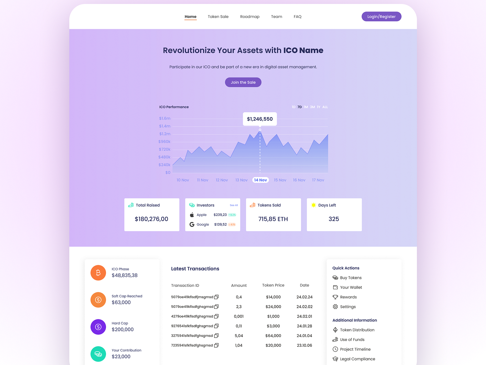 ICO Project UI Design by Wolfe Labs on Dribbble