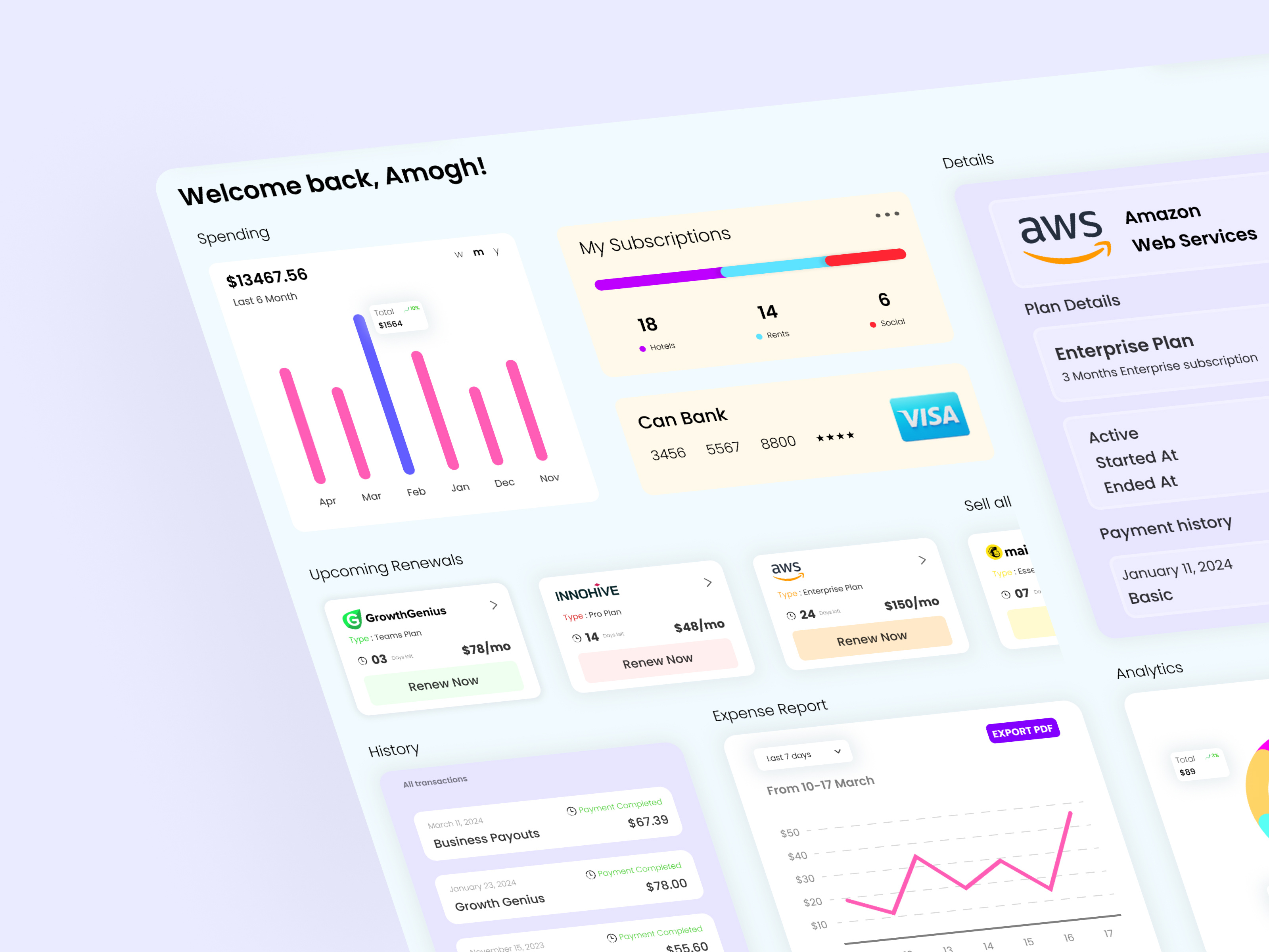 Subscription Management Dashboard Design by Amogh S Kanade on Dribbble