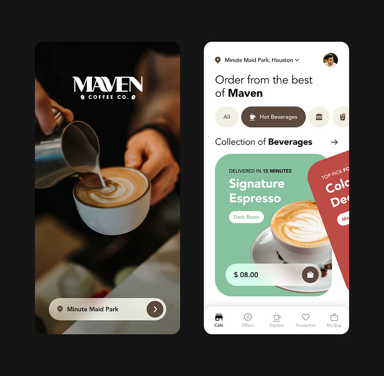 Order Coffee - Mobile App by Bala Gopal on Dribbble