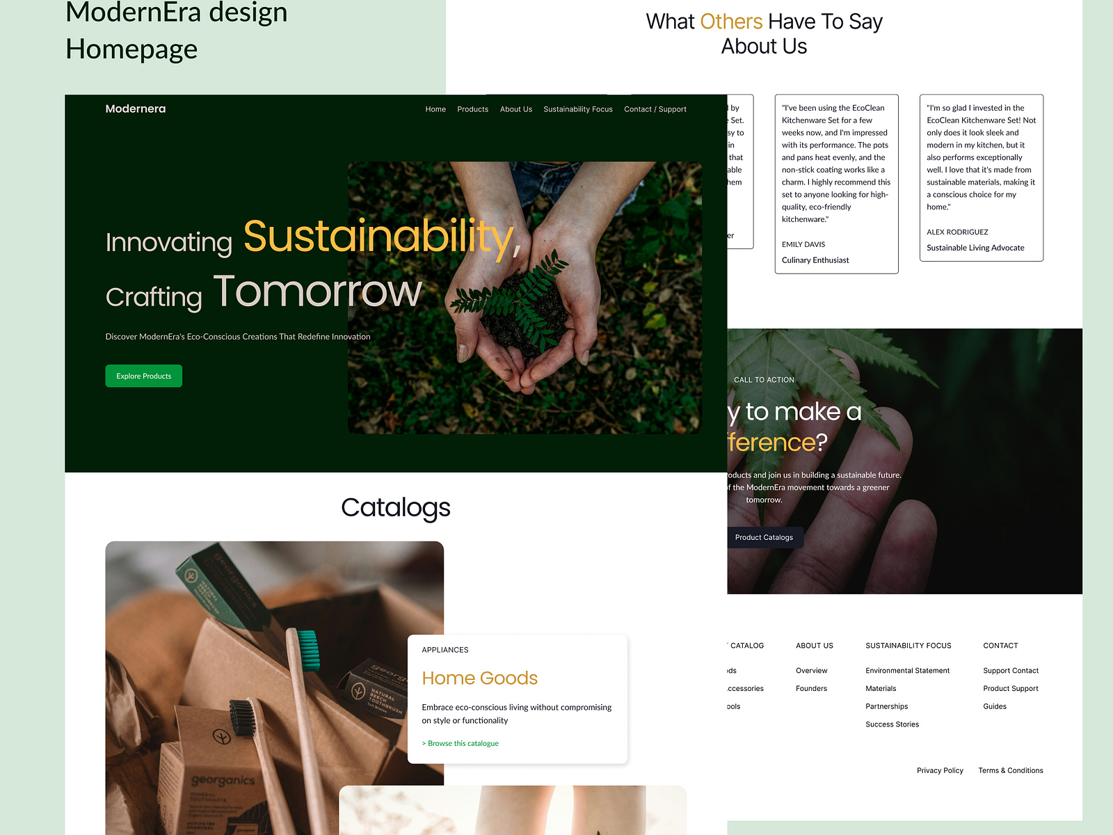 ModernEra Eco-Friendly Houseware Website by Haries Chriestian on Dribbble