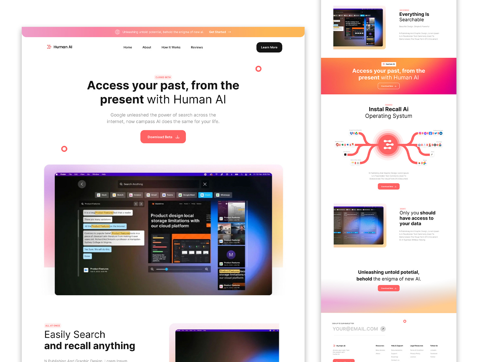 human ai web landing page design by Hasnain Kamran on Dribbble