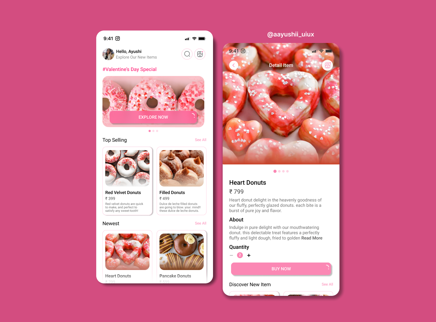 Donuts Mobile App Design by Ayushi Rana on Dribbble