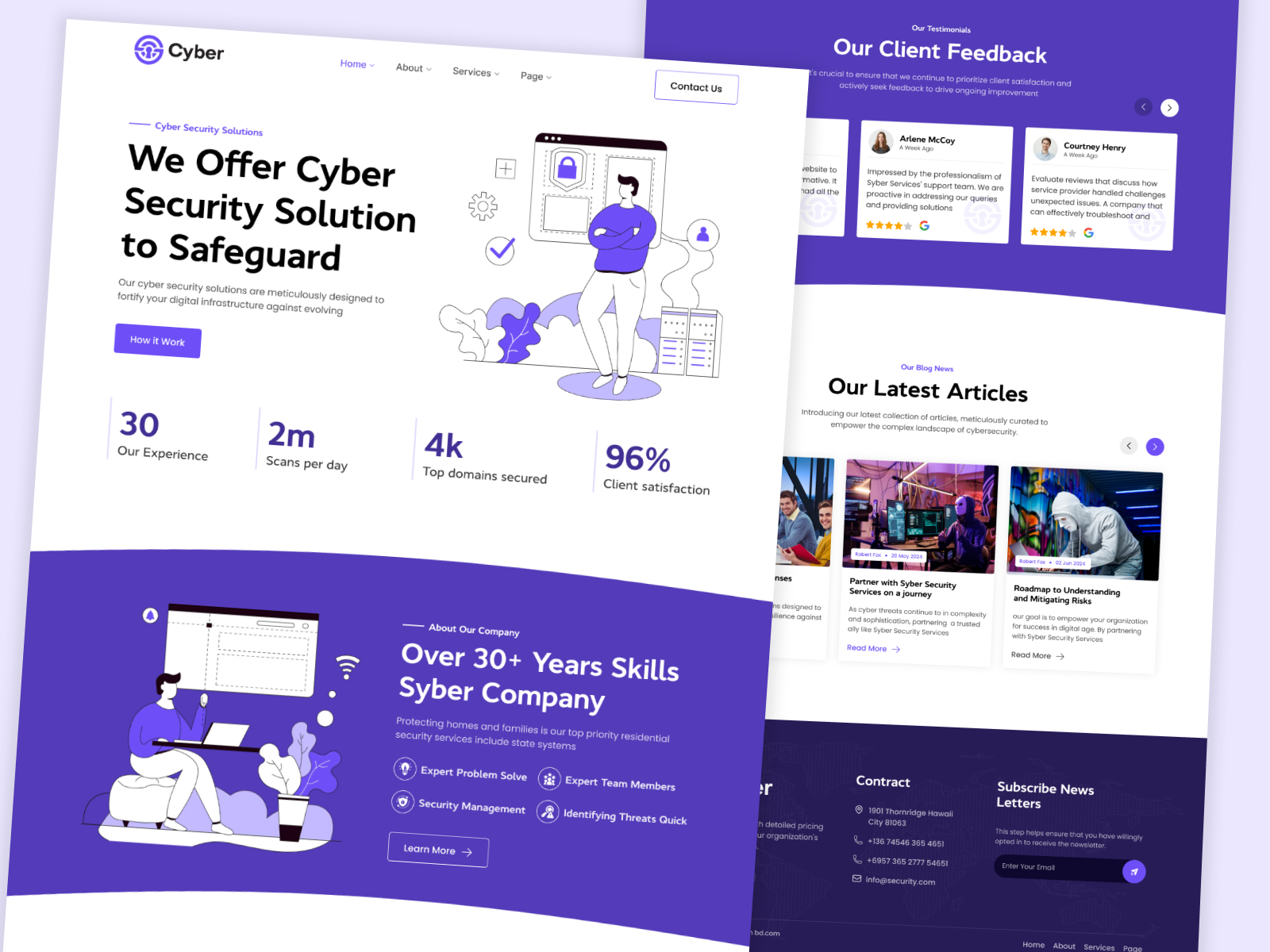 Cyber Security Website Landing Page by Yeasin Arafat on Dribbble