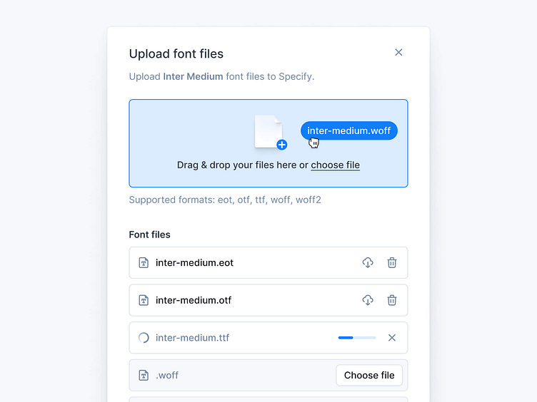 Specify · Upload Font Files by Louis Charachon for Specify on Dribbble