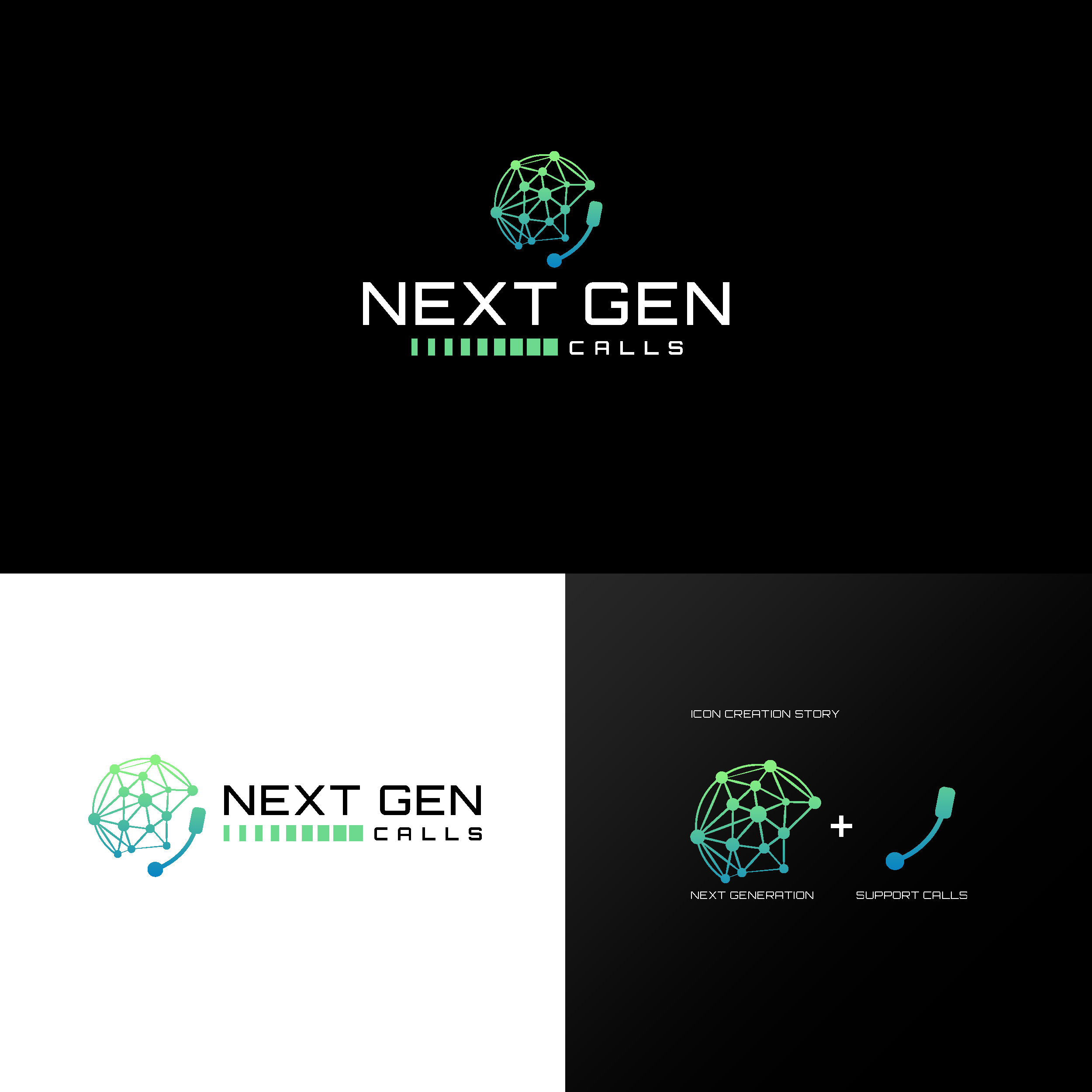 NEXT GEN CALL is an AI Next Generation Calls Support center logo by ...