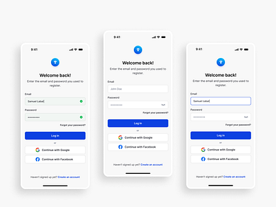 Multi-state login page 💙 by Chisom Okoronkwo on Dribbble