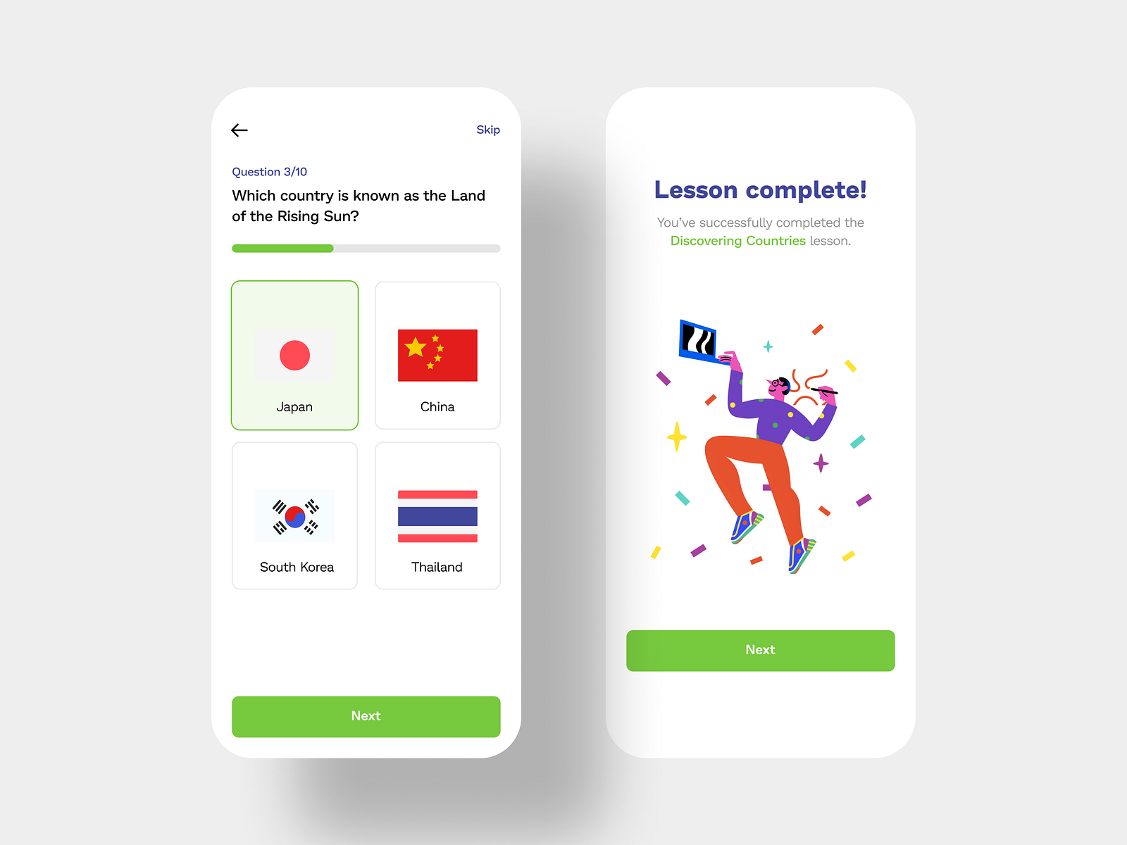 Educational Quiz App UI by uiuxcreative on Dribbble