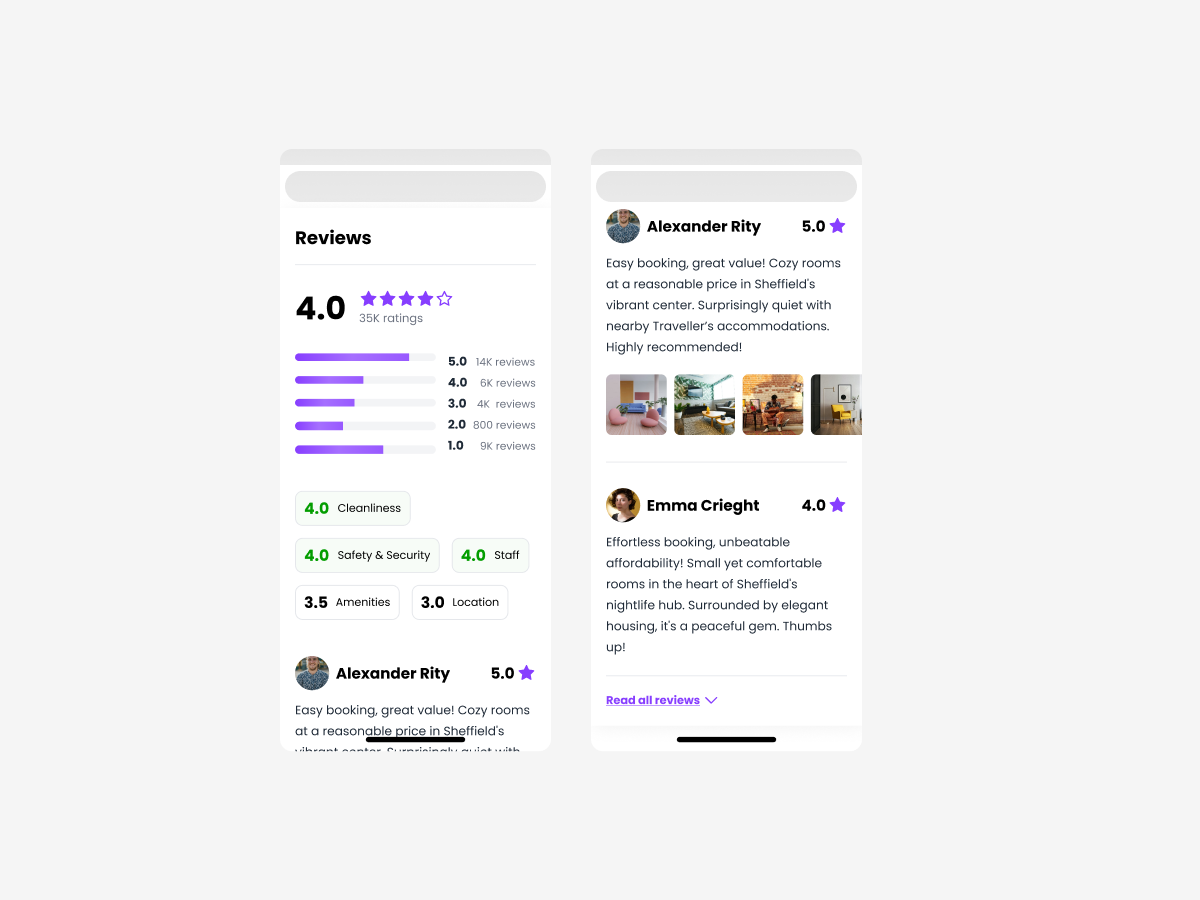 Review section UI by Himanshu kandpal on Dribbble