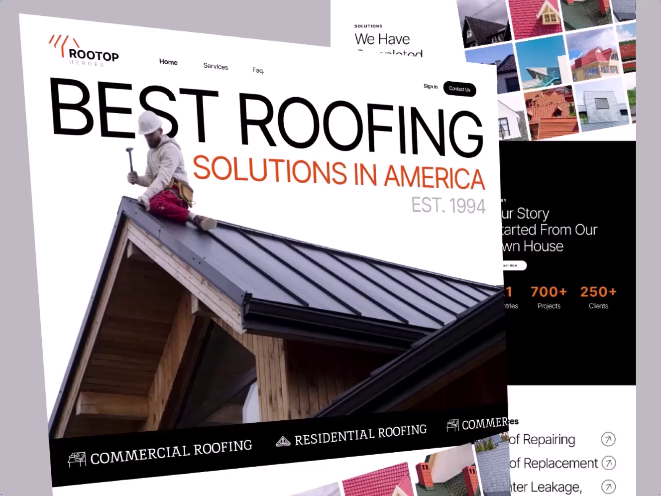Roofing website design landing page by lazy kar for LazyInterface UI UX ...