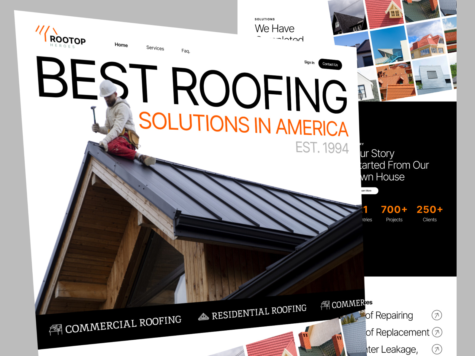 Roofing website design landing page by lazy kar for LazyInterface UI UX ...