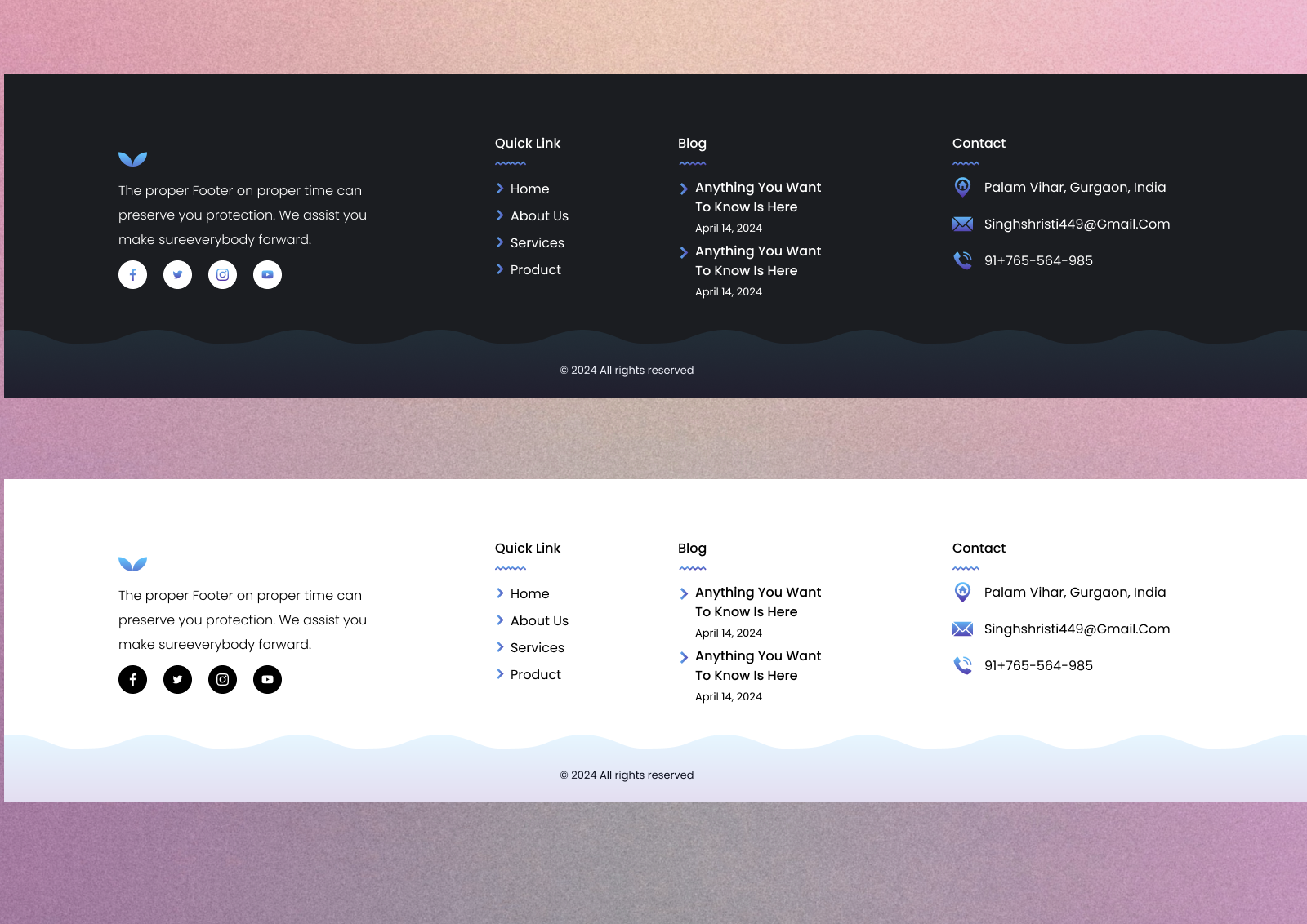 Footer design by Shristi Singh on Dribbble