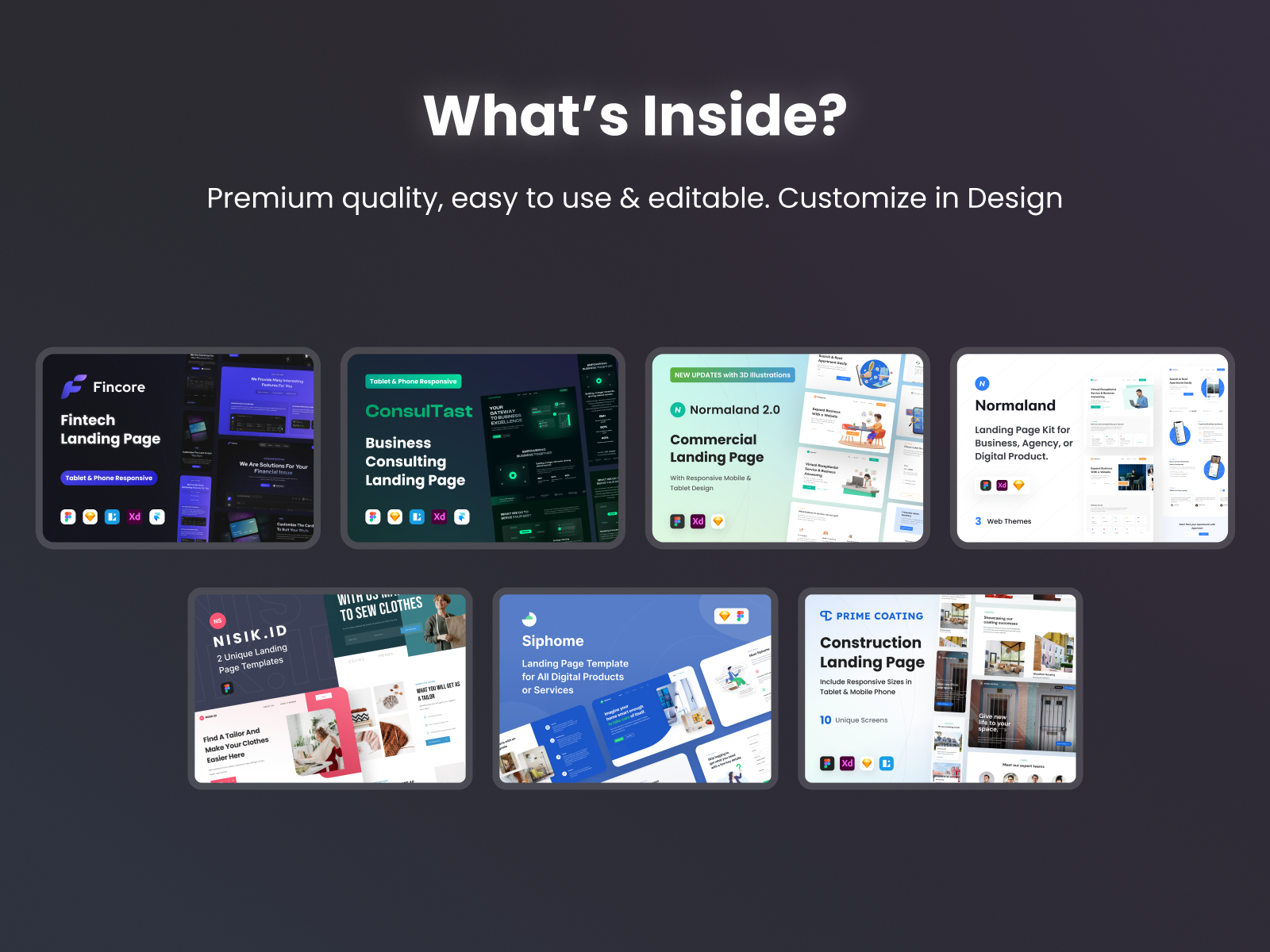 Bundling 7in1 Landing Page Template Animation Preview By Agensip Ui