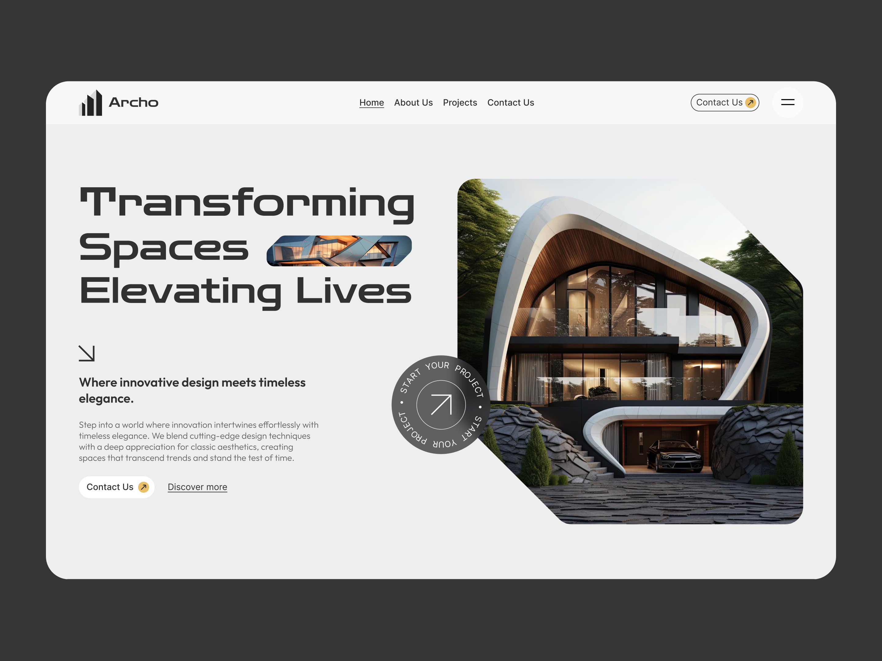 Archo - Modern Architecture Website UI Design by Tanvir Ahmed on Dribbble