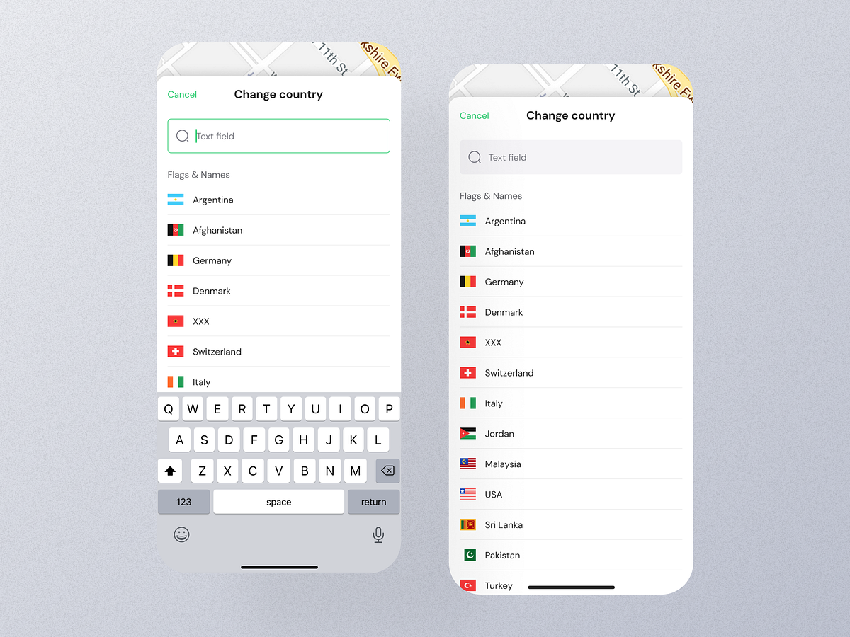 Country Selection Mobile App Ui by UI Ants on Dribbble