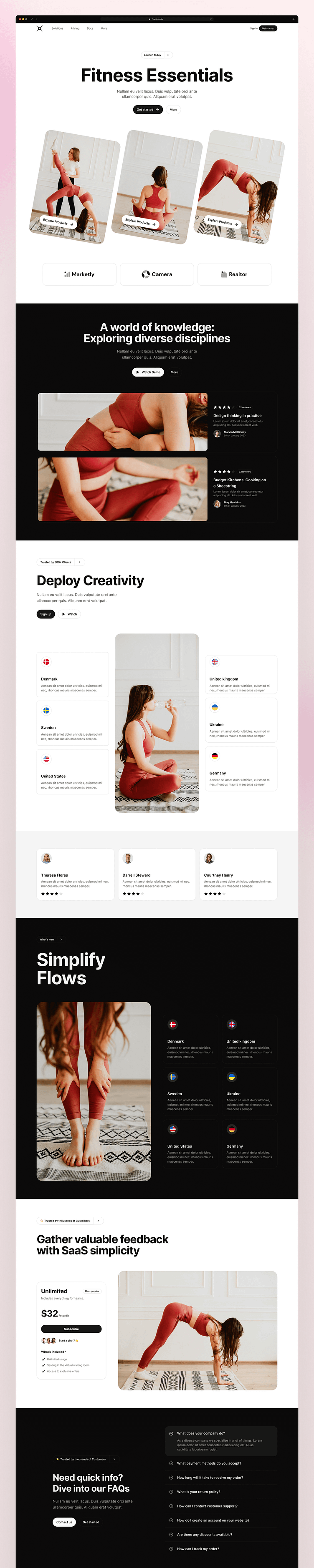 Fitness landing page | Design tool for Figma by Nicolaj Reck for The UI studio on Dribbble