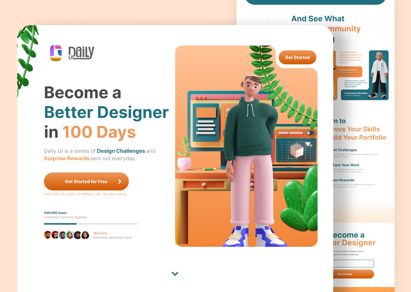 UI 100_Redesign Daily UI Landing Page by Yu-Fang , Lin on Dribbble