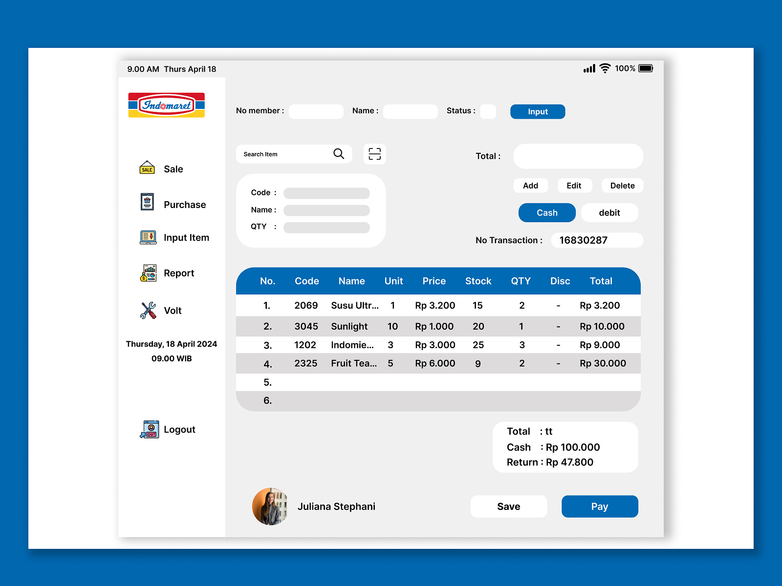 POS Minimarket UI Design by Novelino Jonathan on Dribbble