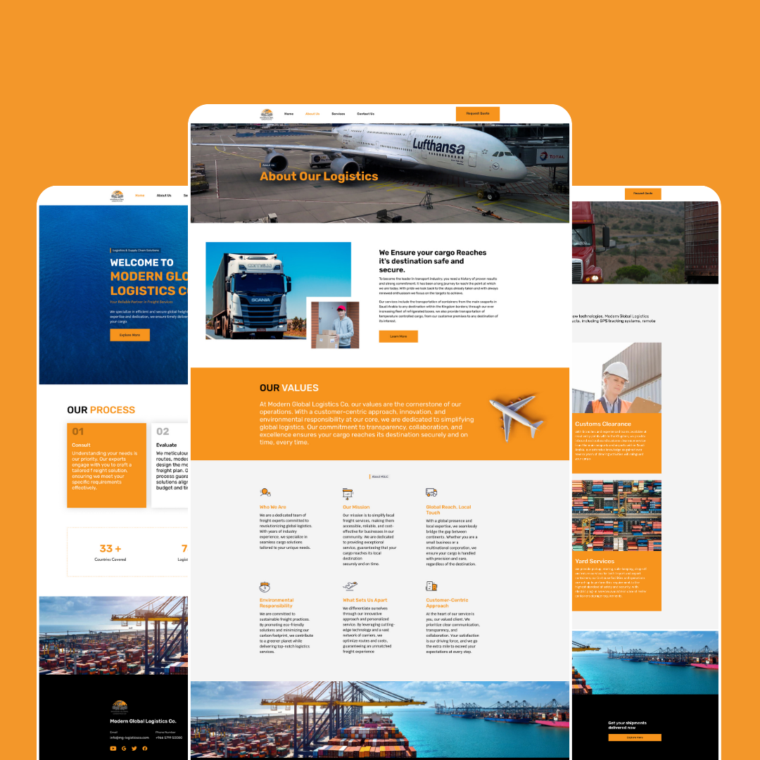 Logistics Company Website Design by Uzair Ahsan on Dribbble
