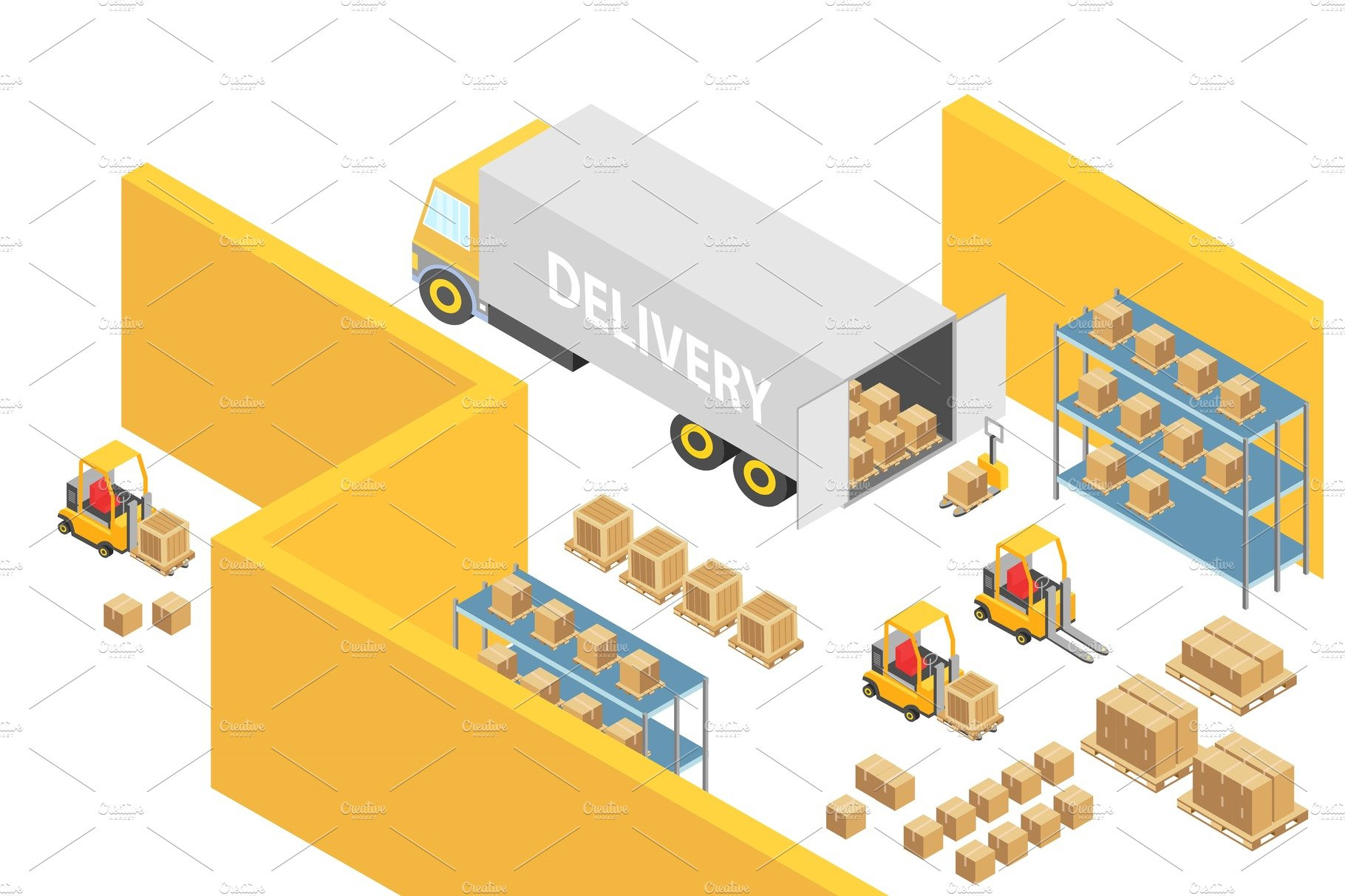 Warehouse isometric warehouse map by Lemberg Vector on Dribbble