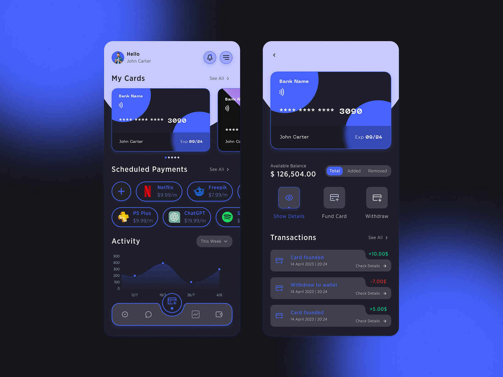 Card Management App by Yussef Jundi on Dribbble