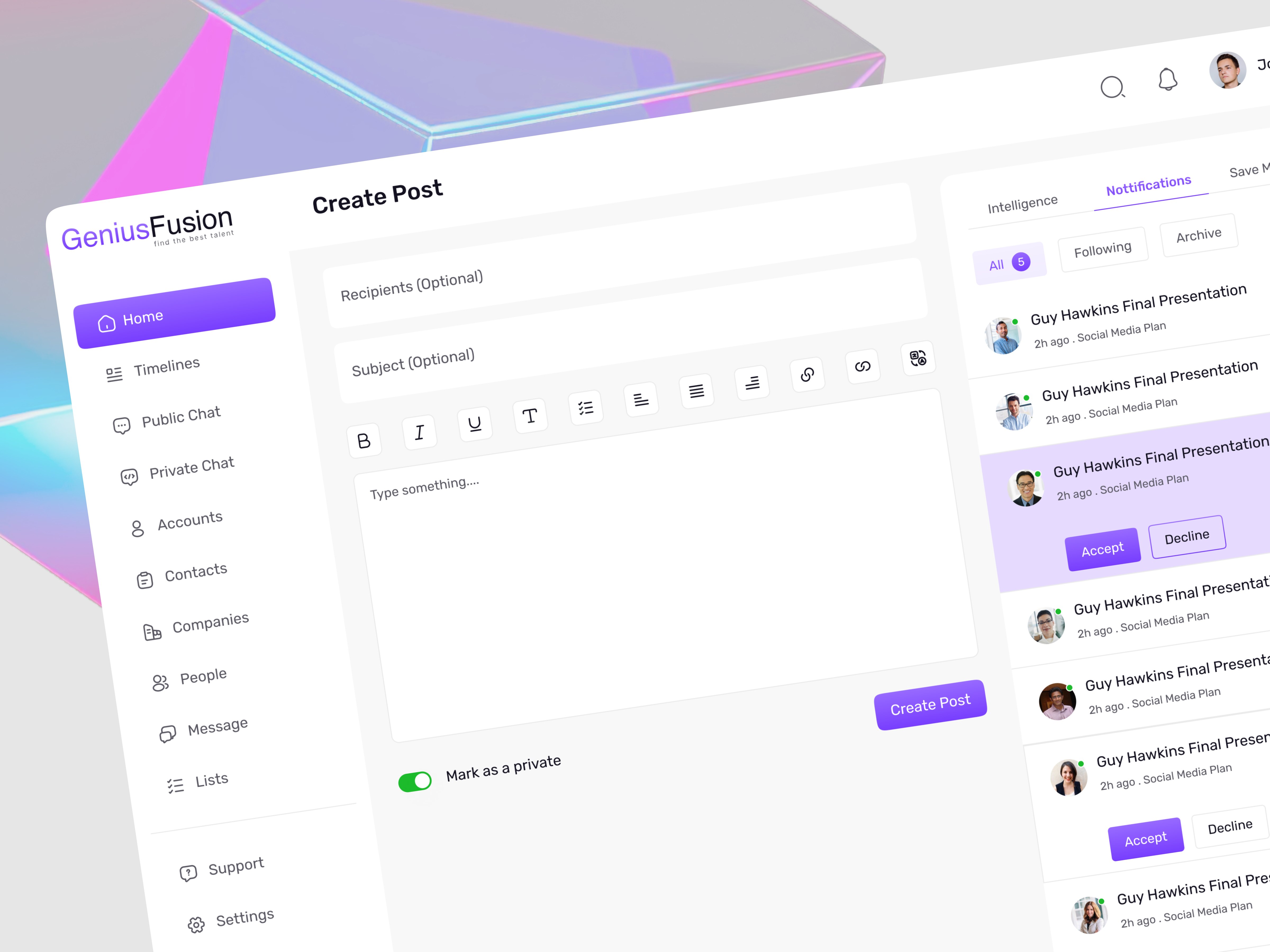 Create Post - Dashboard & Mobile Responsive Design by Shasanko Das on ...