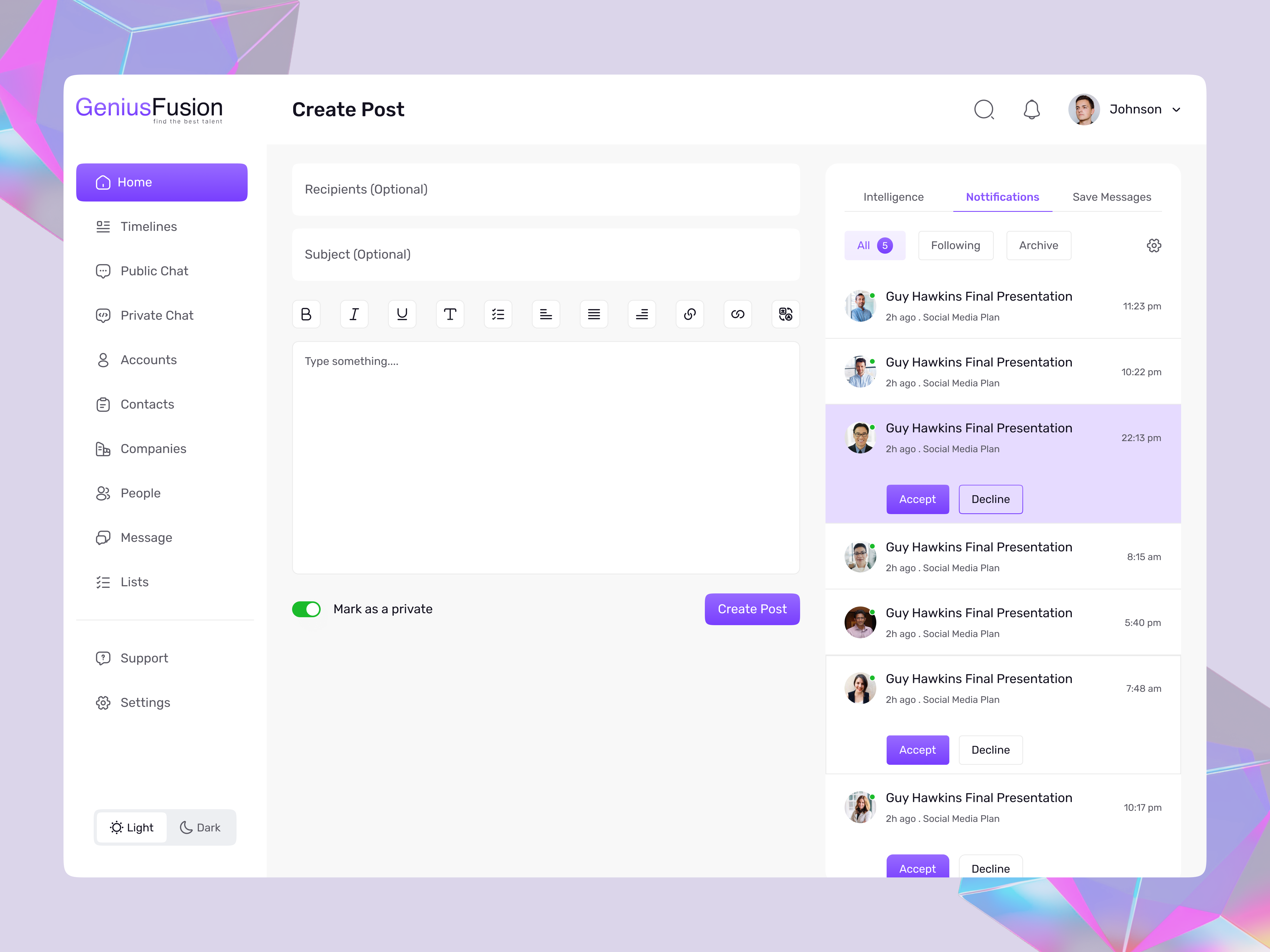 Create Post - Dashboard & Mobile Responsive Design by Shasanko Das on ...