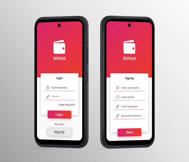 Billfold - Login & Signup UI Design by Giridhar K R UX UI on Dribbble