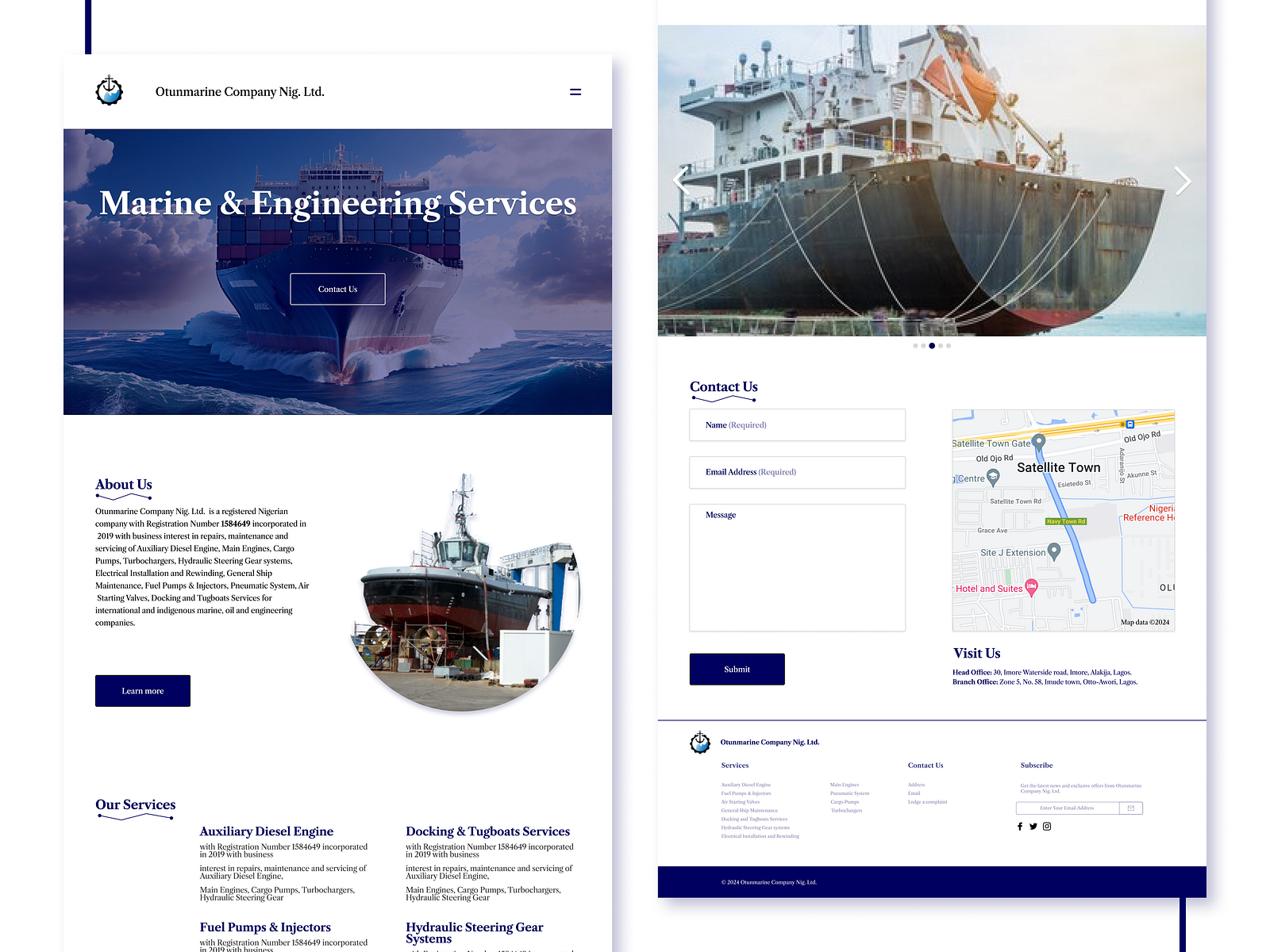 Landing Page For A Marine Engineering Company By Dapo Michael On Dribbble