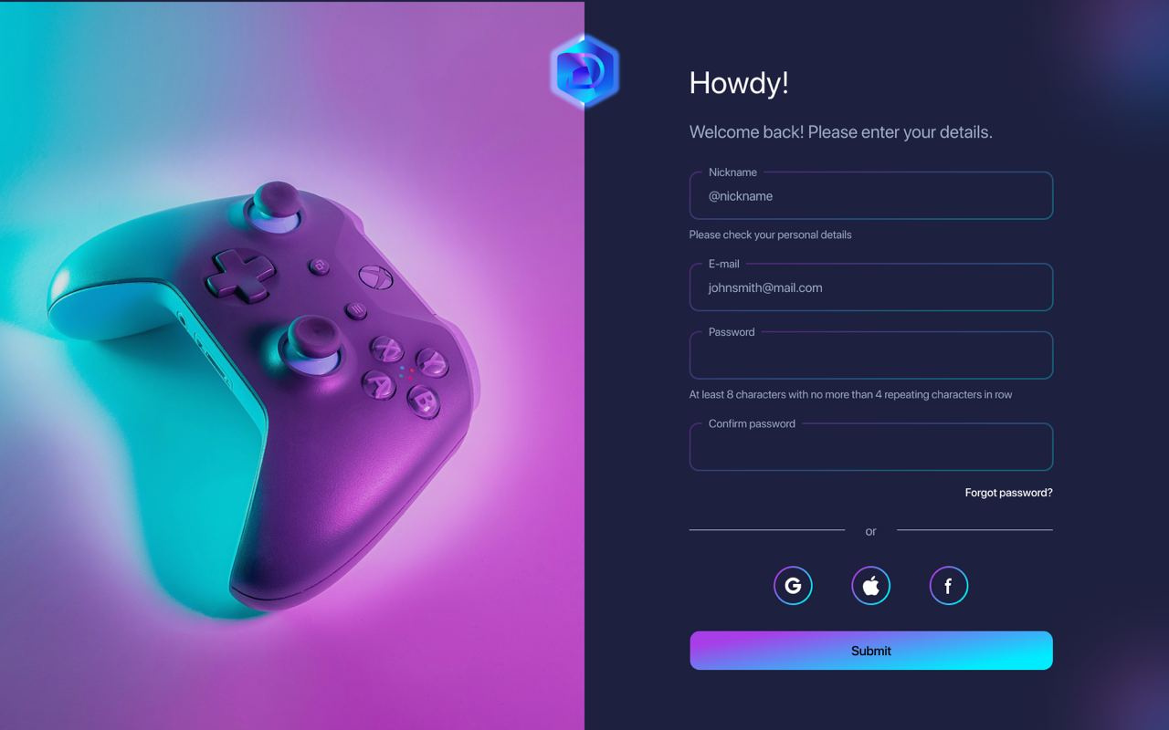 Welcome back page :) by Natalie Rostovenko on Dribbble