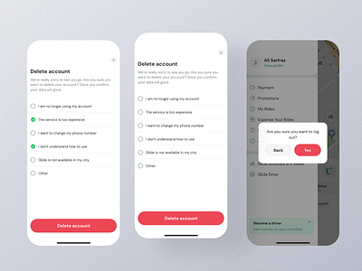 Delete Account Mobile App Ui by UI Ants on Dribbble