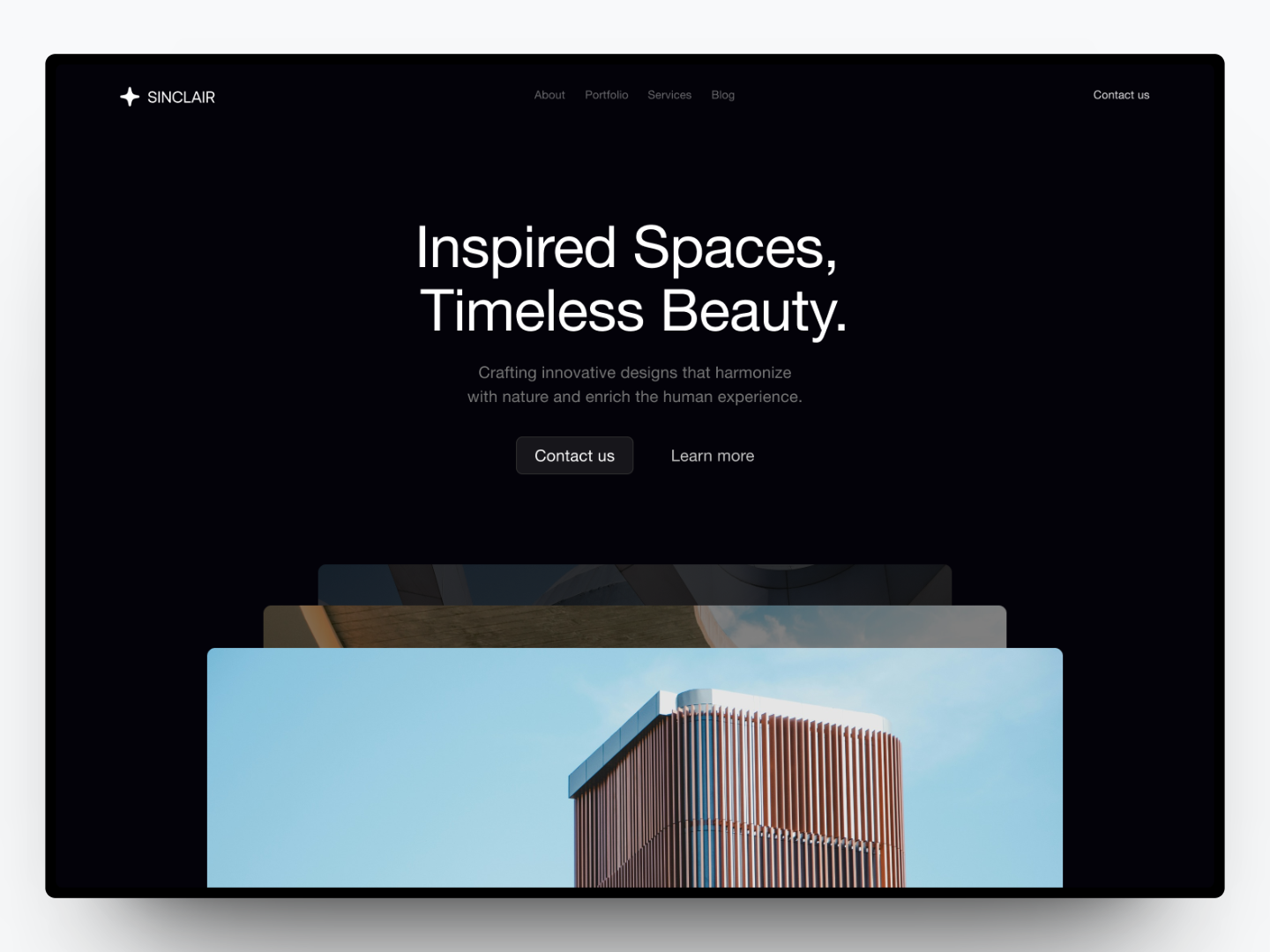Sinclair Studio - Architecture Website by Ashwin Pradeep Kumar on Dribbble