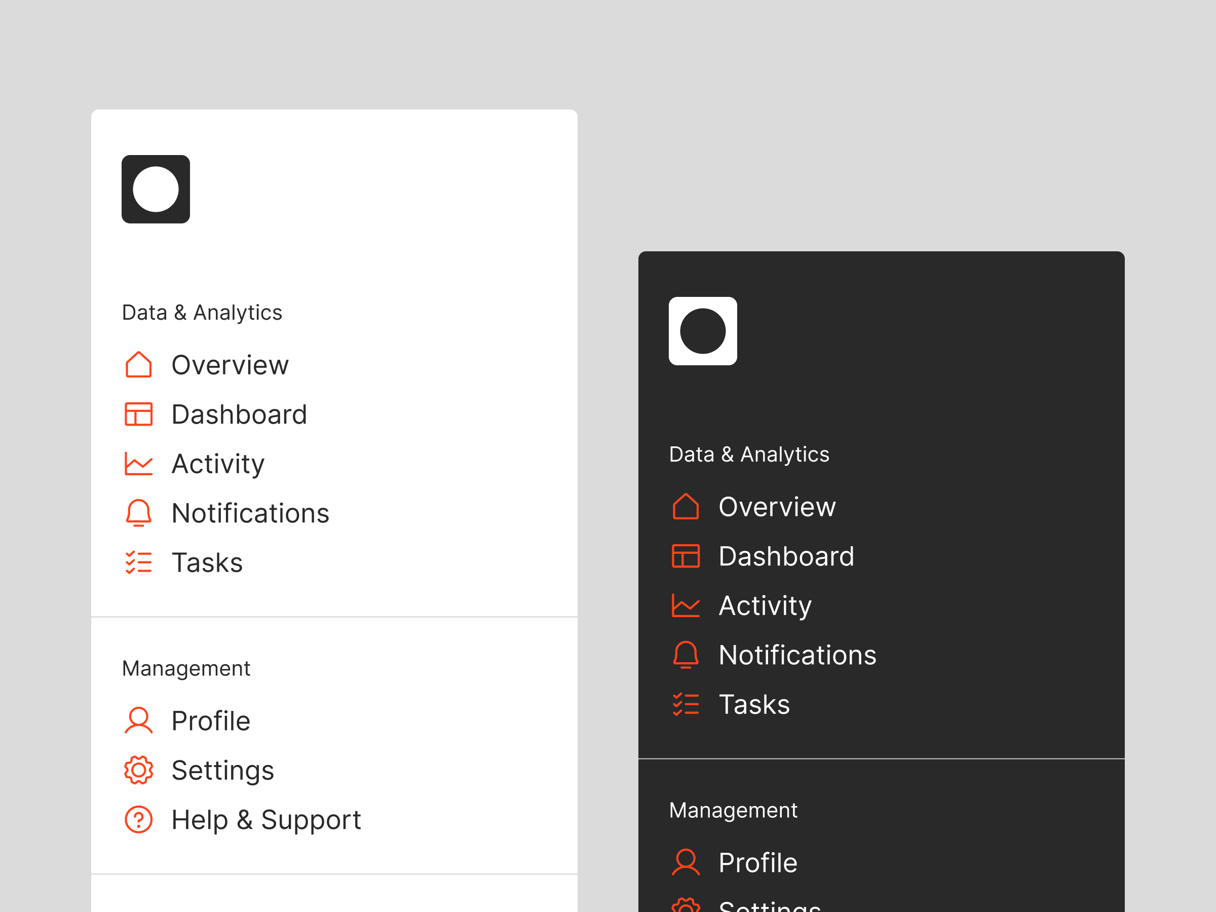 Sidebar navigation menu by Kasper Carlsen on Dribbble