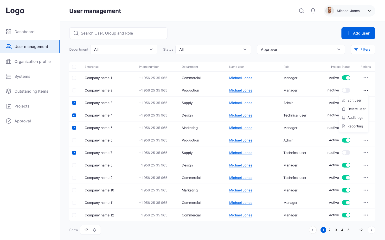 Clean and Functional User Management Dashboard - Table View Desi by Ranjith Ramesh on Dribbble
