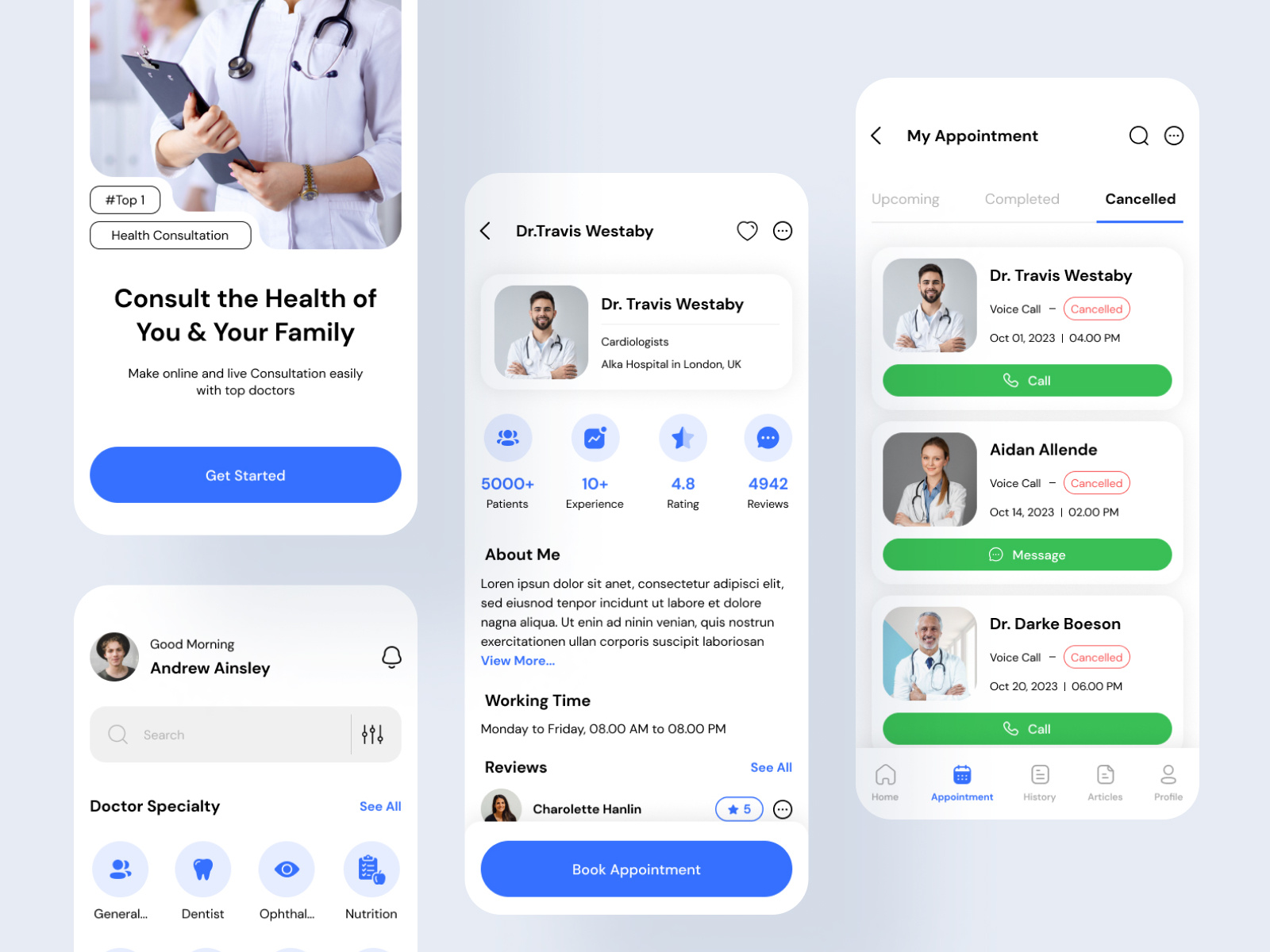 Online Doctor👨🏻‍⚕️ Appointment App UI Design by IndyLogix Solutions on ...