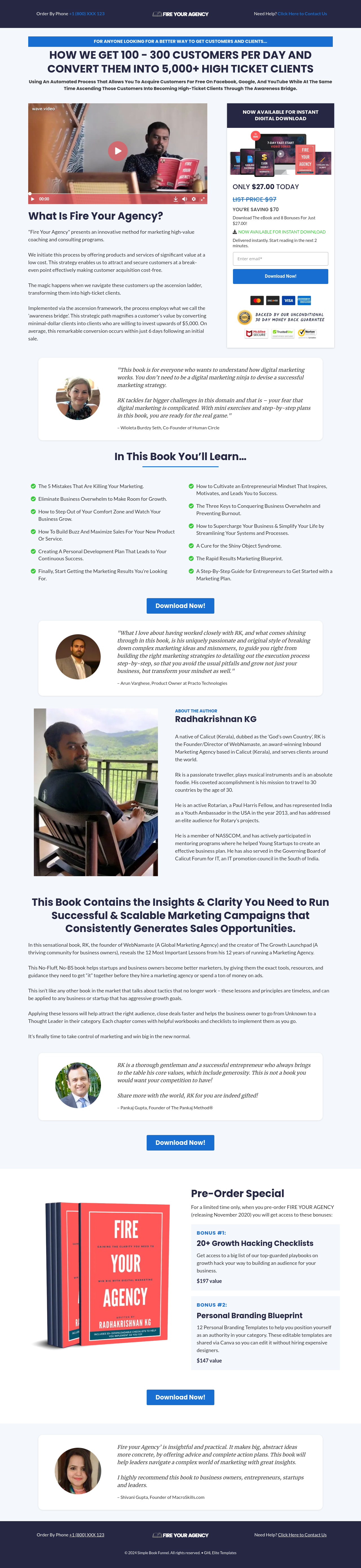 Simple Book Blue Funnel Template for GoHighLevel by Radhakrishnan KG on ...