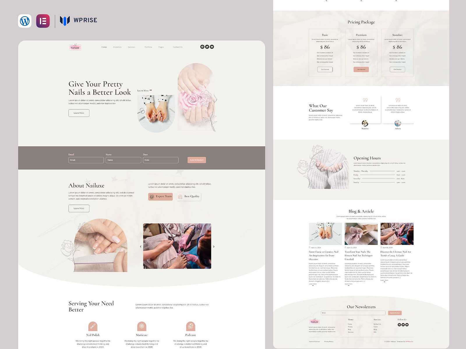 Nailuxe – Nail Parlour & Beauty Care Elementor Template by WPRise 💎 on ...