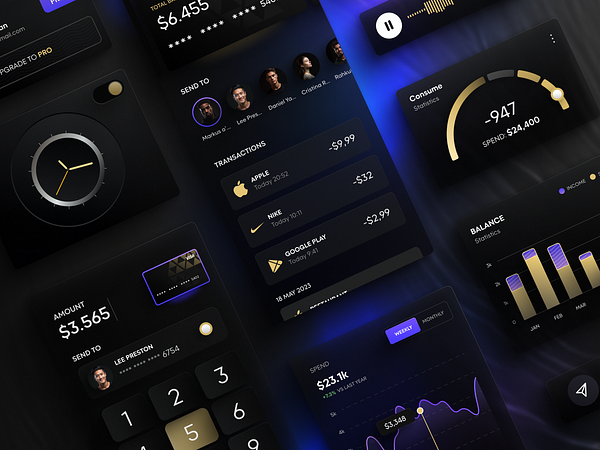 Financial management UI components by Giovanni Mingo® for Orizon: UI/UX ...